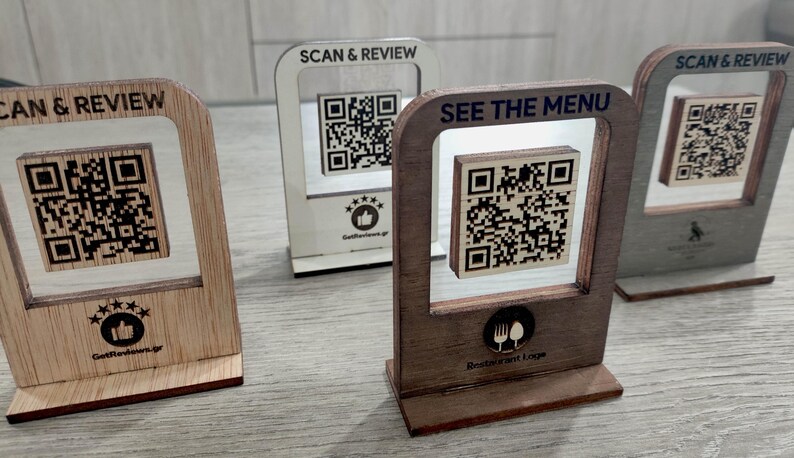 Double-sided QR Code Menu Stand for Restaurant Tables (set of 10) - Etsy