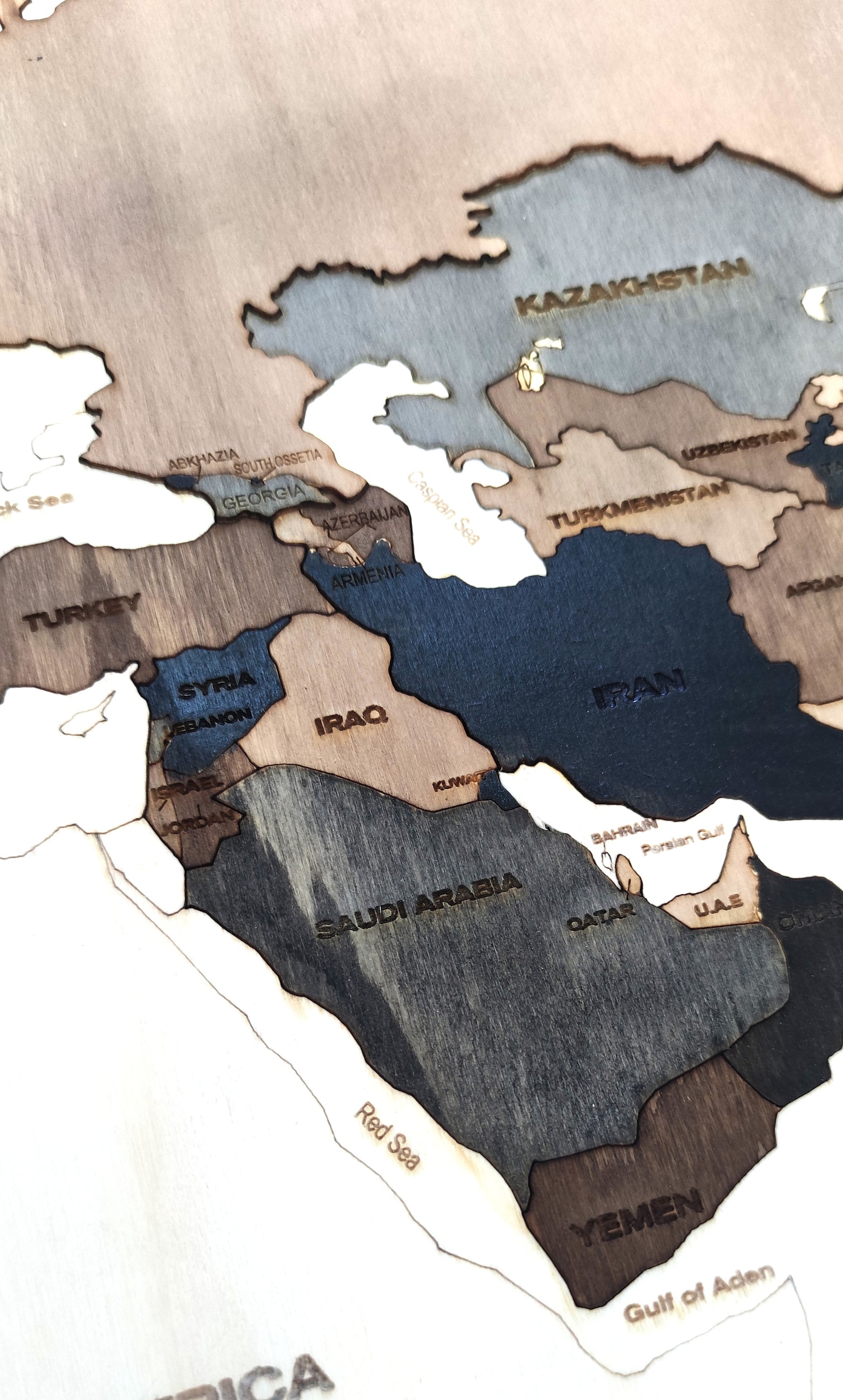 Asia Wooden Map Puzzle for Kids, Asia Map Puzzle With Countries ...