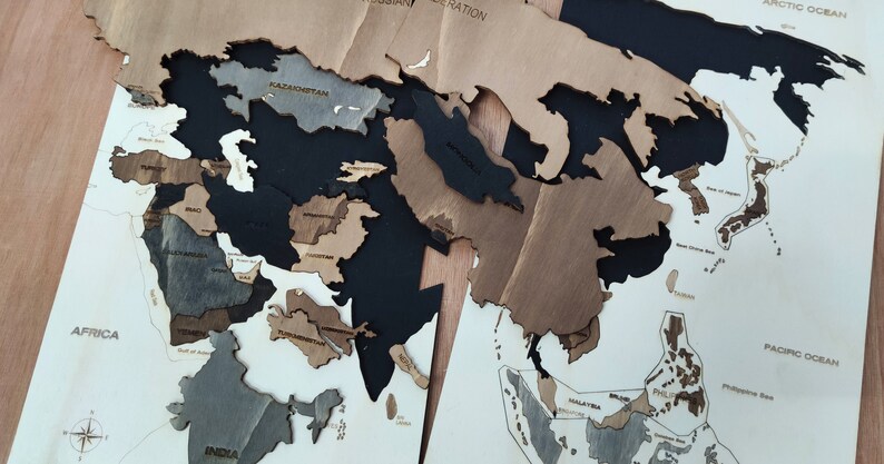 Asia Wooden Map Puzzle for Kids Asia Map Puzzle With - Etsy