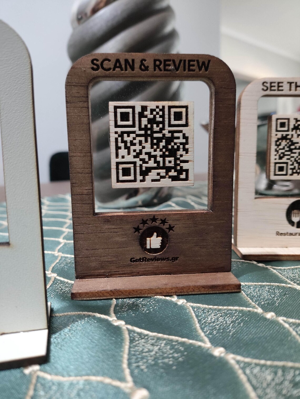 Double-sided QR Code Menu Stand for Restaurant Tables (set of 10) - Etsy