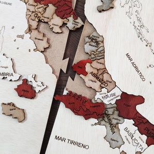 Italian Map Jigsaw Puzzle for Elementary Students and Schools. Wooden ...