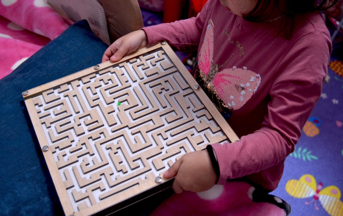 Double Side Wooden Maze Game for Young Kids Gift. Wooden - Etsy