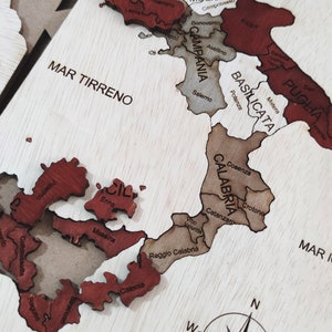 Italian Map Jigsaw Puzzle for Elementary Students and Schools. Wooden ...