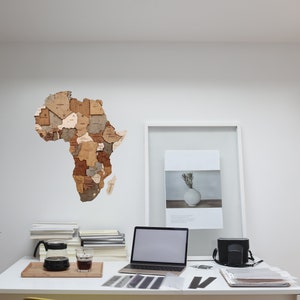 Wood Map of Africa in 3D – Travel Map Wall Hanging – Handcrafted Wooden ...