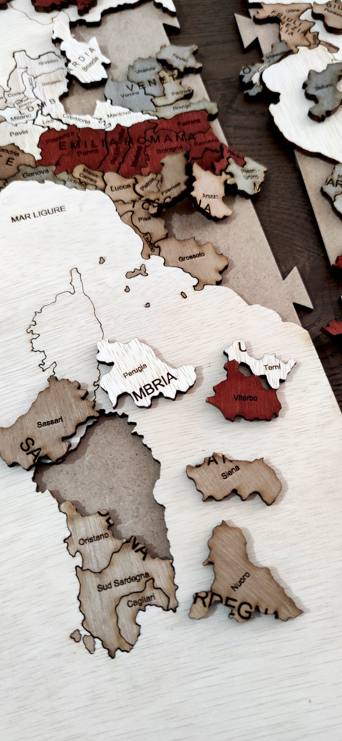 Italian Map Jigsaw Puzzle for Elementary Students and Schools. Wooden ...