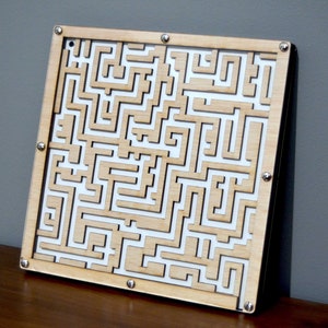Double Side Wooden Maze Game for Young Kids Gift. Wooden Labyrinth Maze ...