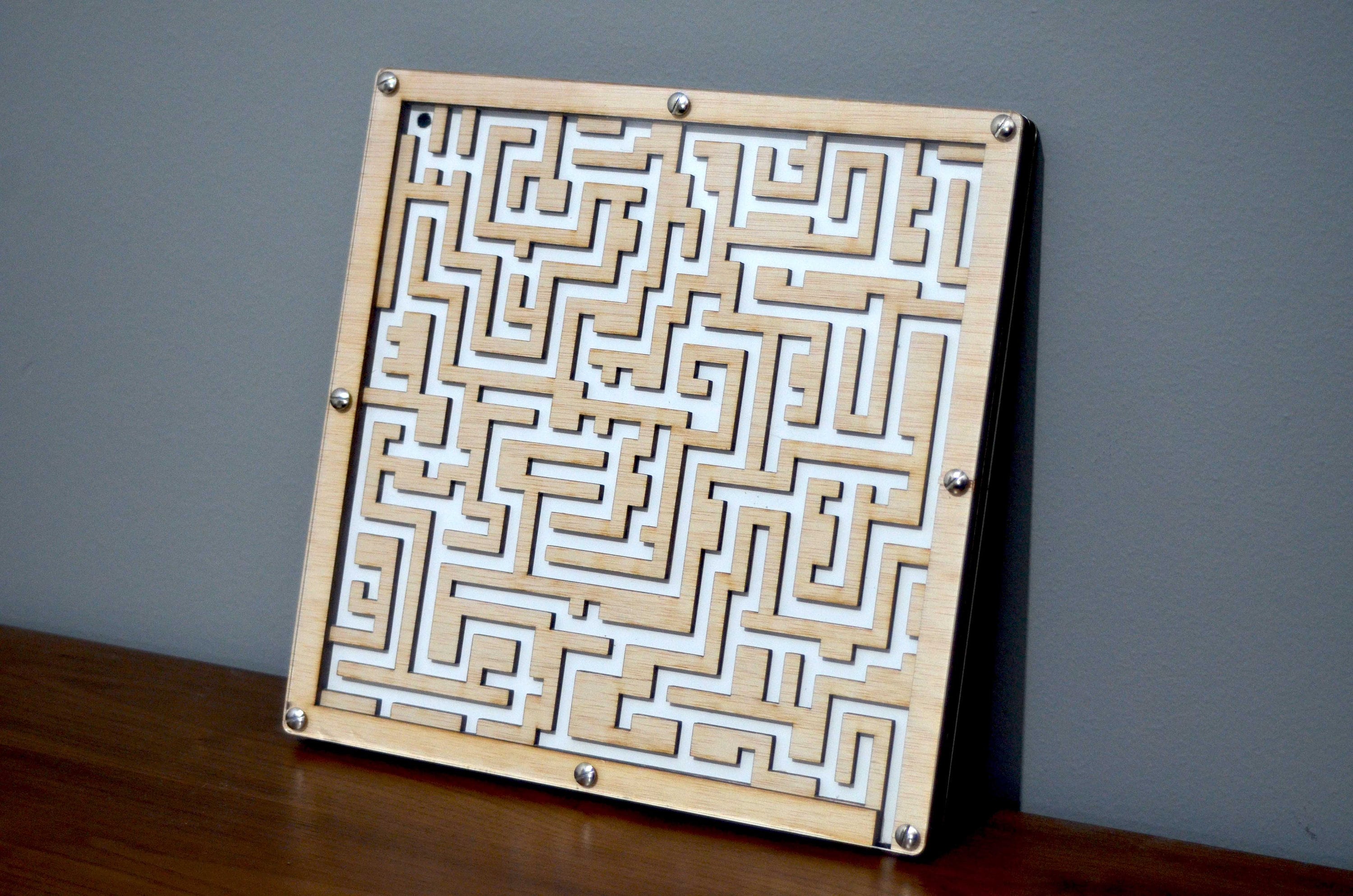 Double Side Wooden Maze Game for Young Kids Gift. Wooden Labyrinth Maze ...