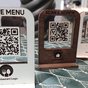 Double-sided QR Code Menu Stand for Restaurant Tables (set of 10) - Etsy