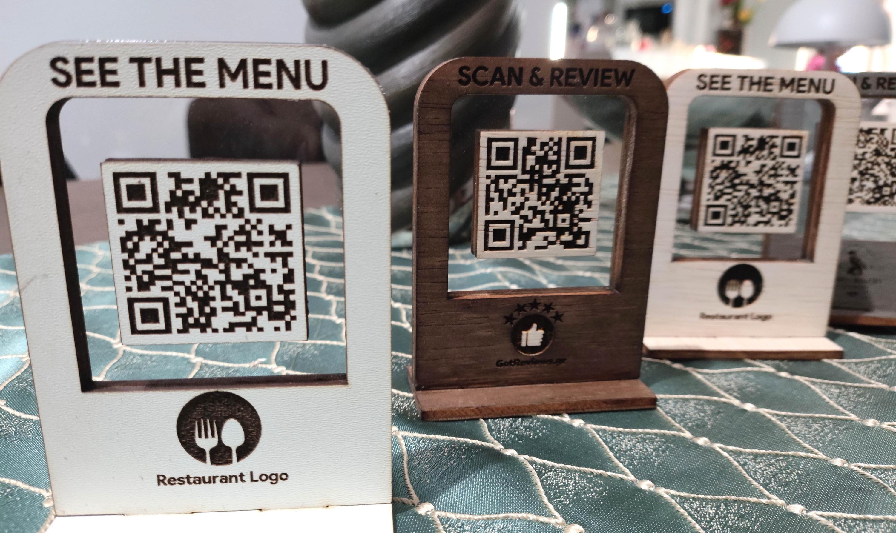 Double-sided QR Code Menu Stand for Restaurant Tables (set of 10) - Etsy