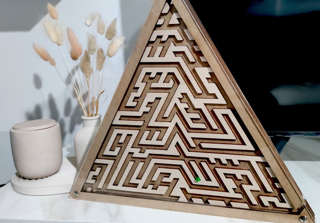 Double-sided Wooden Maze Game: Triangular Labyrinth for Kids - Etsy