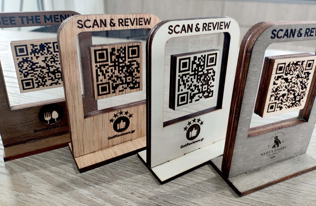 Double-sided QR Code Menu Stand for Restaurant Tables (set of 10) - Etsy