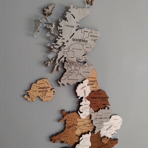 Rustic 3D Wooden UK Wall Map – Handcrafted United Kingdom Geography Art ...