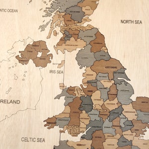 Wooden United Kingdom Map Puzzle: Educational UK Geography - Etsy