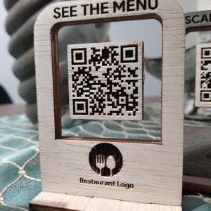 Double-sided QR Code Menu Stand for Restaurant Tables (set of 10) - Etsy