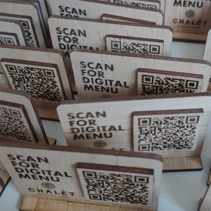 Double Sided QR Code Menu Stand: Eco-friendly Restaurant Tabletop ...