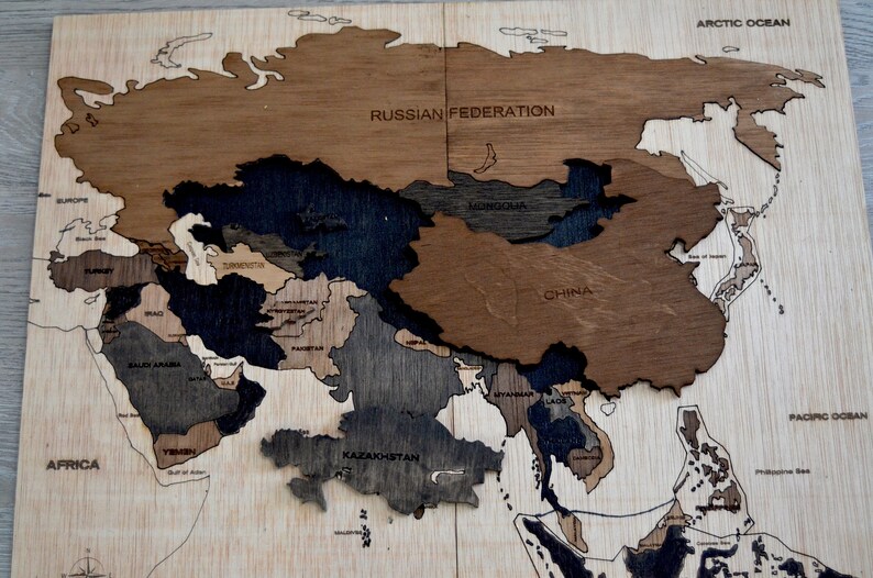 Asia Wooden Map Puzzle for Kids Asia Map Puzzle With - Etsy