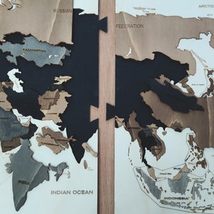 Asia Wooden Map Puzzle for Kids, Asia Map Puzzle With Countries ...