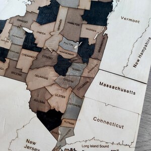 New York Counties Map Puzzle – Educational Wooden Geography Toy for ...
