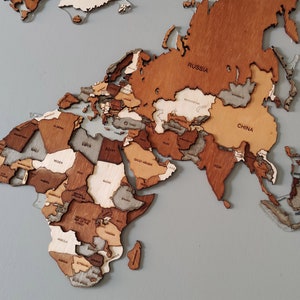 Rustic 3D Wooden World Map – Authagraph Projection Wall Map - Etsy