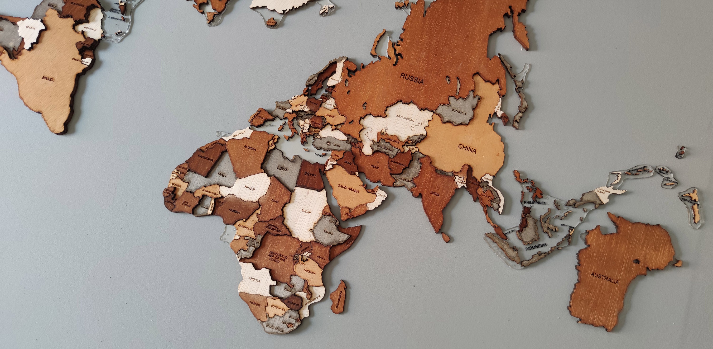 Rustic 3D Wooden World Map – Authagraph Projection Wall Map - Etsy