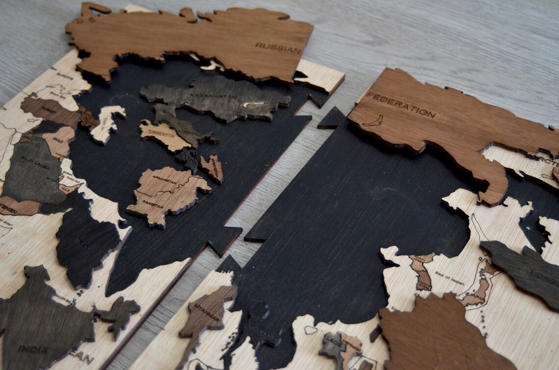 Asia Wooden Map Puzzle for Kids Asia Map Puzzle With - Etsy