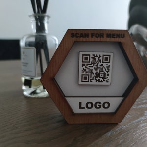 10 QR Code Table Stand, Custom Made QR Digital Menu Sign for Bar and ...
