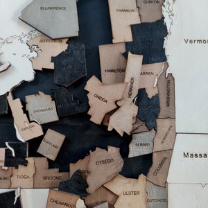 New York Counties Map Puzzle – Educational Wooden Geography Toy for ...