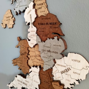 UK 3D Wall Map for Wall Decoration in Your Home or Office. Wooden Wall ...