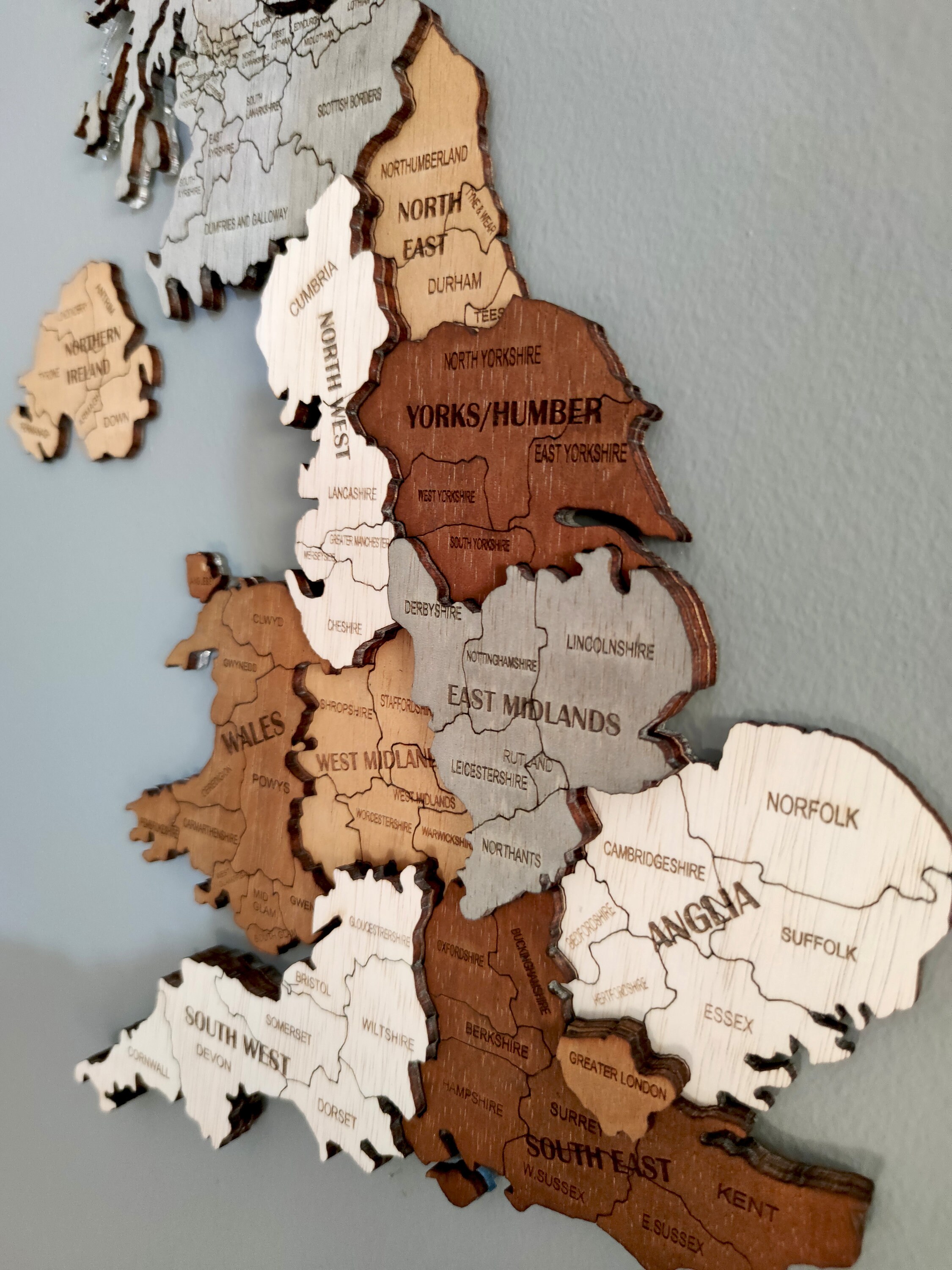UK 3D Wall Map for Wall Decoration in Your Home or Office. Wooden Wall ...