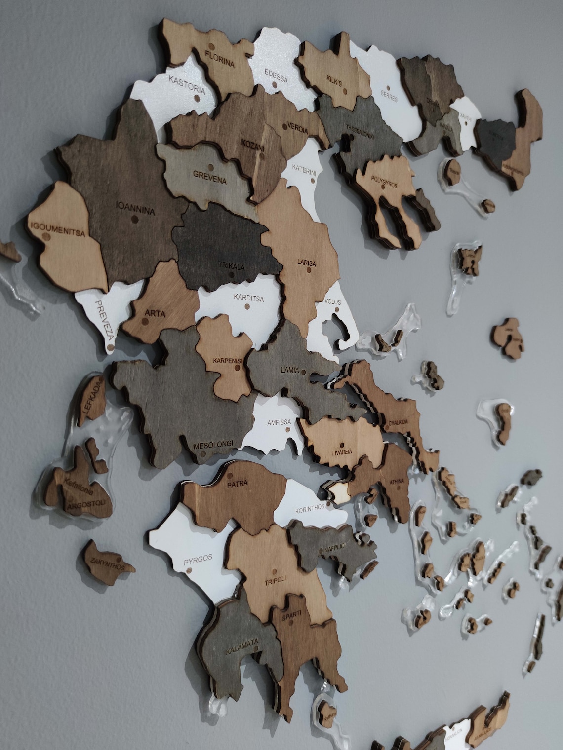 3D Wooden Greek Map Wall Art – Handcrafted Mediterranean Wall ...