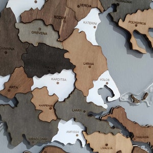 3D Wooden Greek Map Wall Art – Handcrafted Mediterranean Wall ...