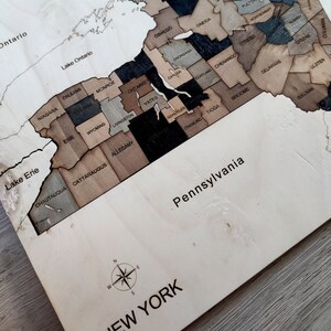 New York Counties Map Puzzle – Educational Wooden Geography Toy for ...