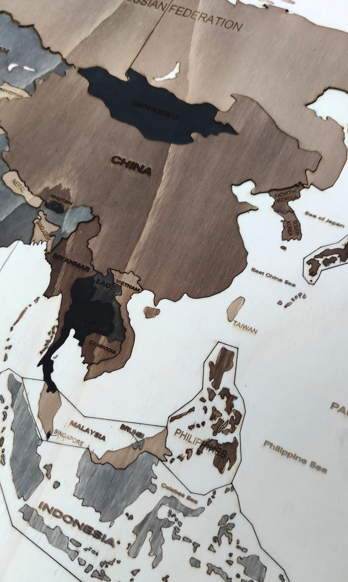 Asia Wooden Map Puzzle for Kids Asia Map Puzzle With - Etsy