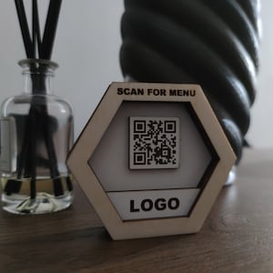 10 QR Code Table Stand, Custom Made QR Digital Menu Sign for Bar and ...