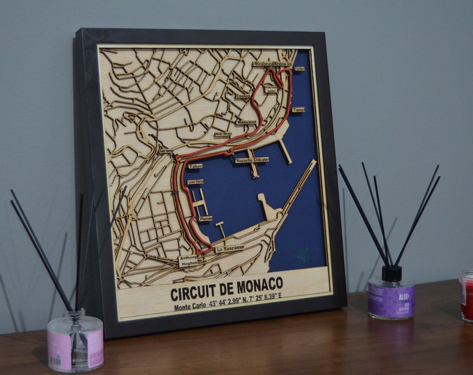 Monaco Circuit Map Cutting Files, PDF, AI, SVG - Wood Multilayer Laser ...