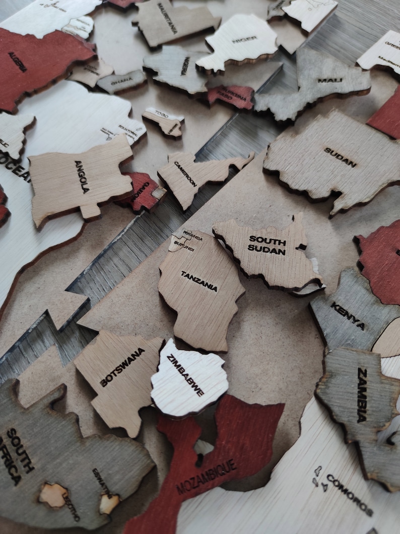 Montessori Wooden Puzzle Map of Africa – Geography & Political Map ...