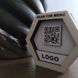 10 QR Code Table Stand, Custom Made QR Digital Menu Sign for Bar and ...