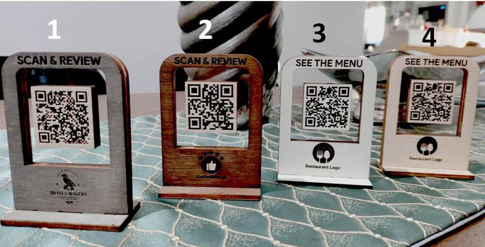 Double-sided QR Code Menu Stand for Restaurant Tables (set of 10) - Etsy