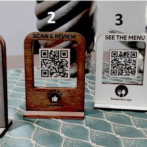 Double-sided QR Code Menu Stand for Restaurant Tables (set of 10) - Etsy
