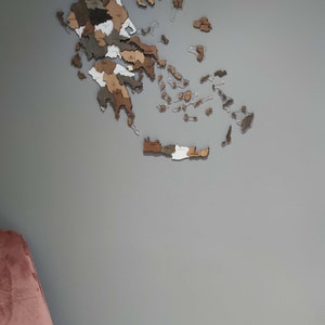 3D Wooden Greek Map Wall Art – Handcrafted Mediterranean Wall ...