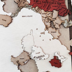 Italian Map Jigsaw Puzzle for Elementary Students and Schools. Wooden ...