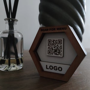 10 QR Code Table Stand, Custom Made QR Digital Menu Sign for Bar and ...