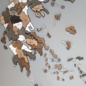3D Wooden Greek Map Wall Art – Handcrafted Mediterranean Wall ...
