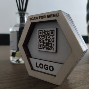 10 QR Code Table Stand, Custom Made QR Digital Menu Sign for Bar and ...