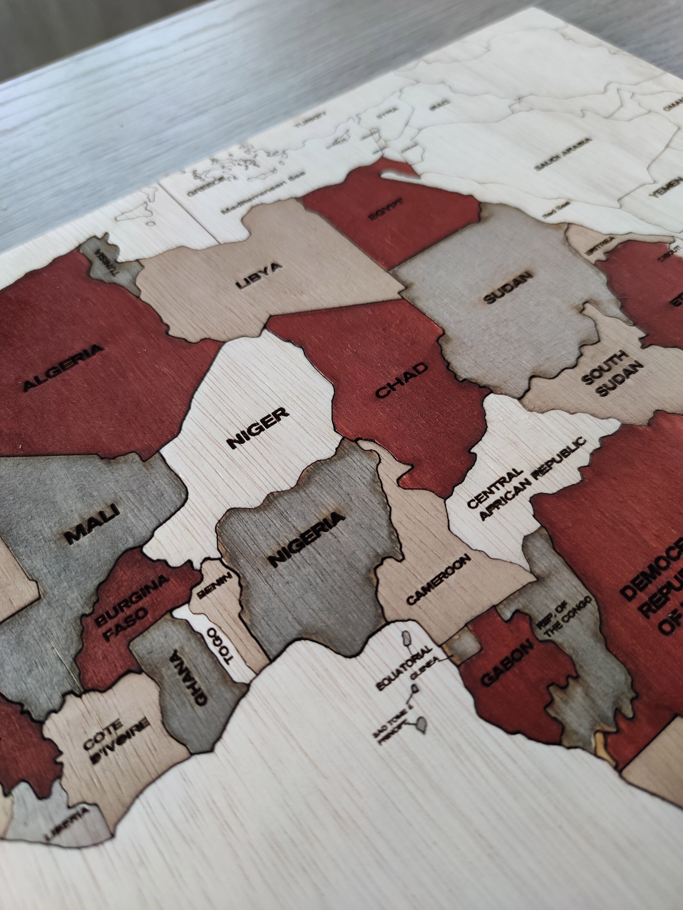 Montessori Wooden Puzzle Map of Africa – Geography & Political Map ...
