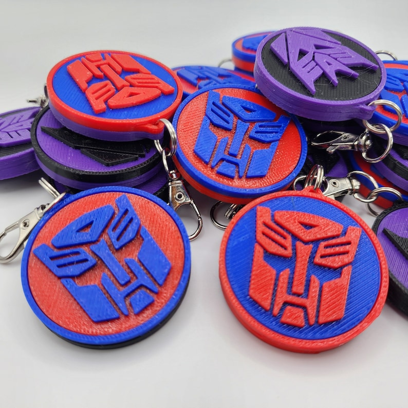 Transformers Keychain / Round / Bag Tag / Bag Charm / Key Ring / 3D ...