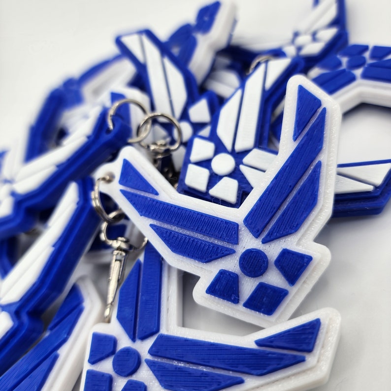 USAF Logo 3D Printed Keychain – Air Force Military Key Ring Bag Tag ...