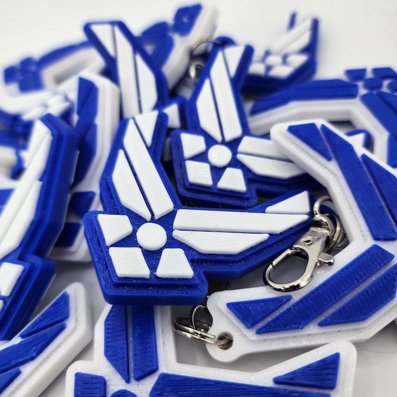 USAF Logo 3D Printed Keychain – Air Force Military Key Ring Bag Tag ...