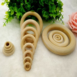 Blank Round Wood Ring 2 3 4 5 6 9 Cm Cutout Bangle Loop Hoop Smooth ...