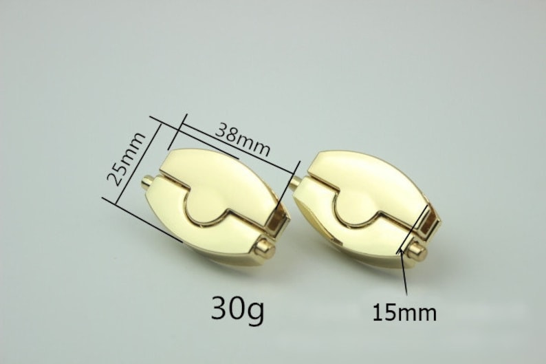 Thumb Lock 1 1/2" 38mm Purse Press Lock Tuck Tongue Clip Clasp Closure ...